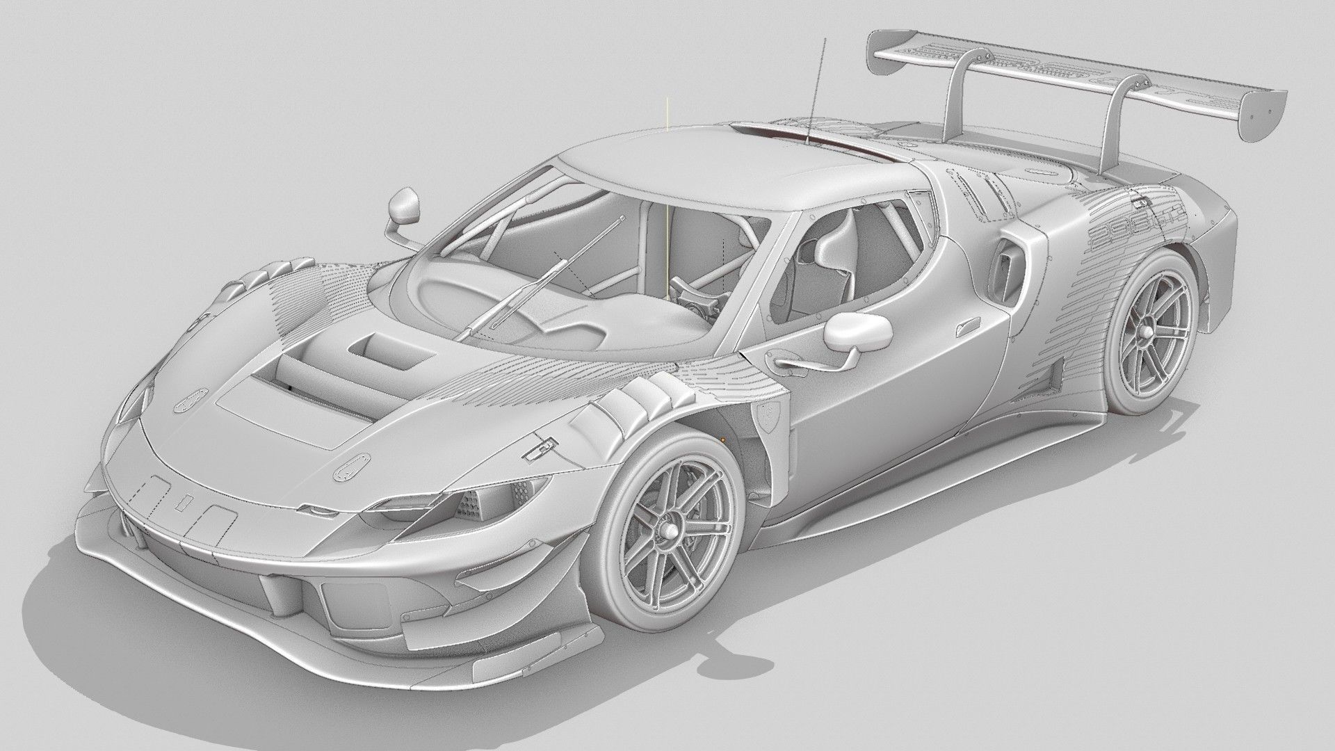 2023 Ferrari 296 GT3 Racecar High Quality 3D model | CGTrader