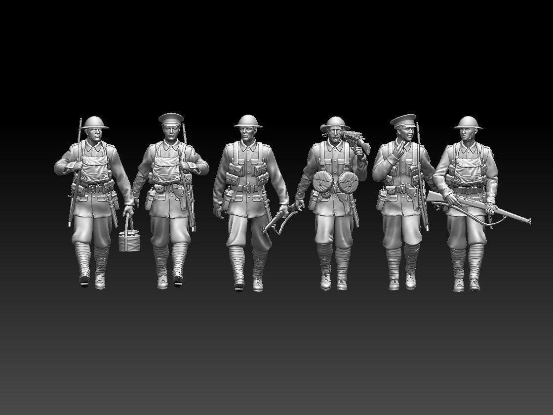 British soldiers ww1 3D model 3D printable | CGTrader