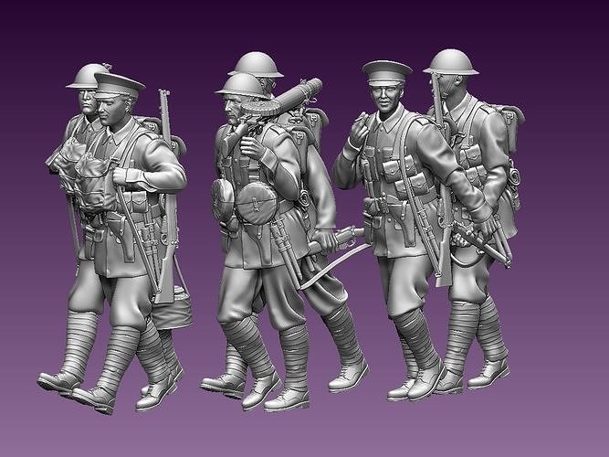 British soldiers ww1 3D model 3D printable | CGTrader