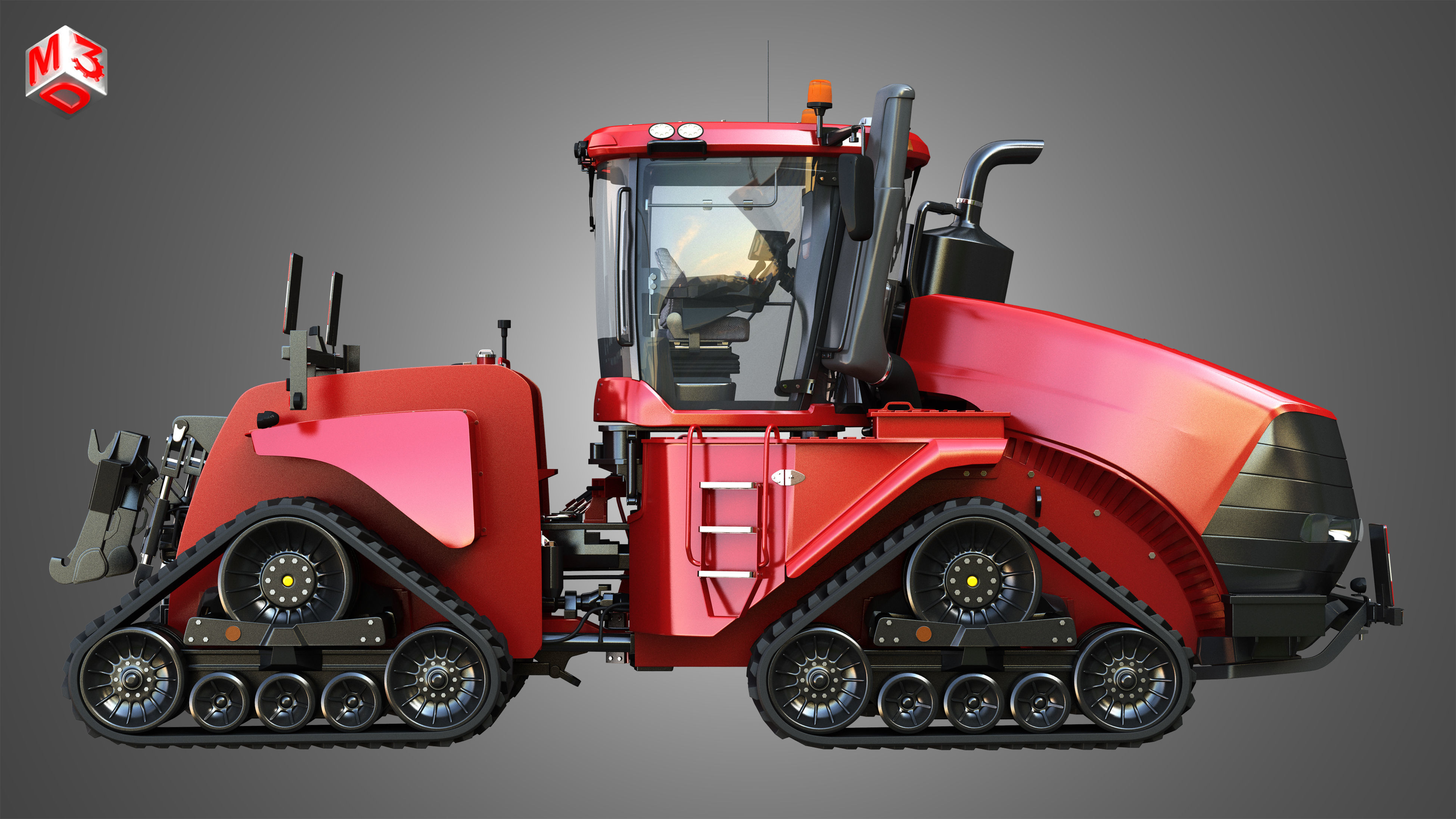 Quadtrac 470 Articulated Tractor - With Rubber Tracks System 3D model ...