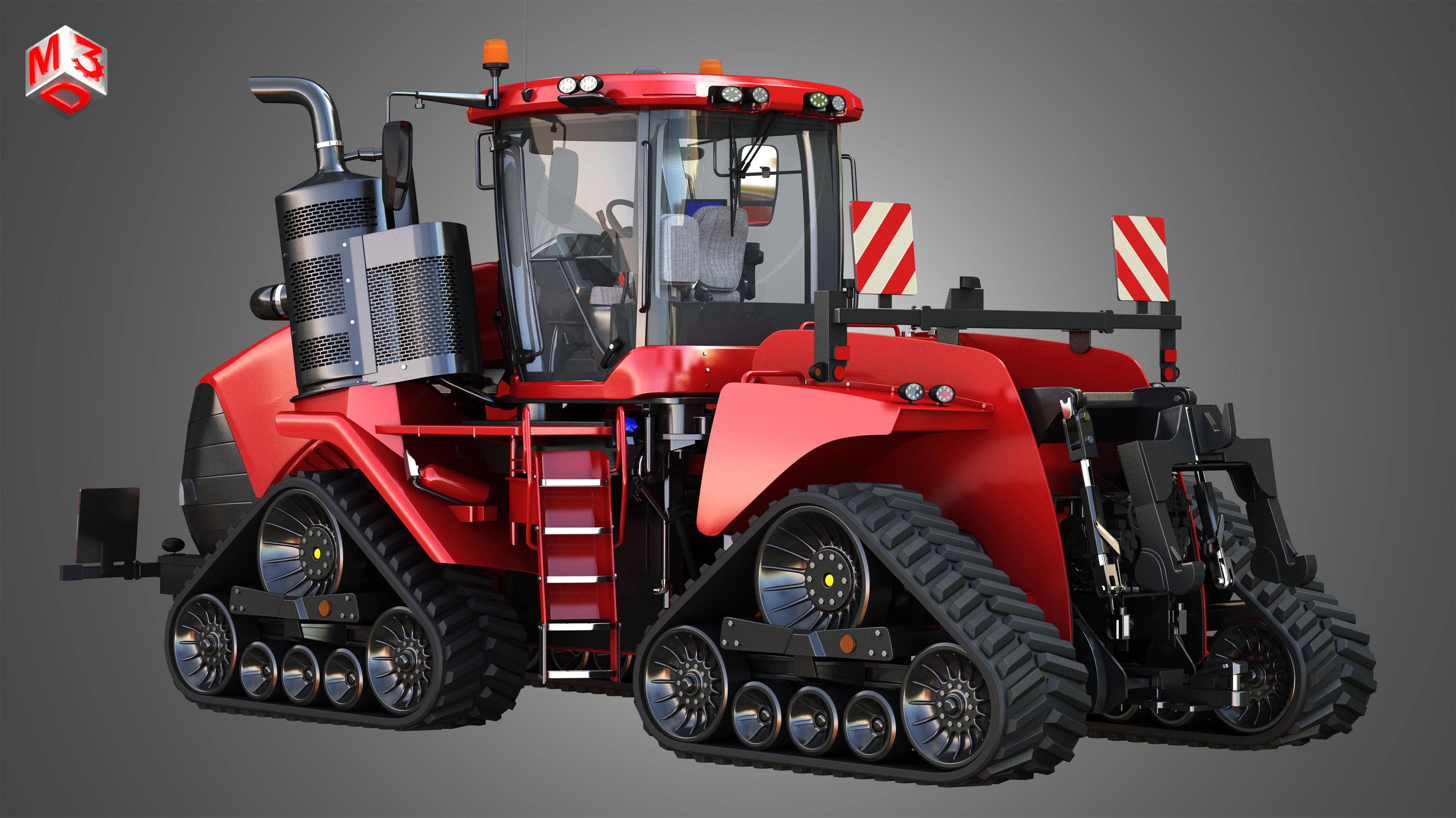 Quadtrac 470 Articulated Tractor - With Rubber Tracks System 3D model ...