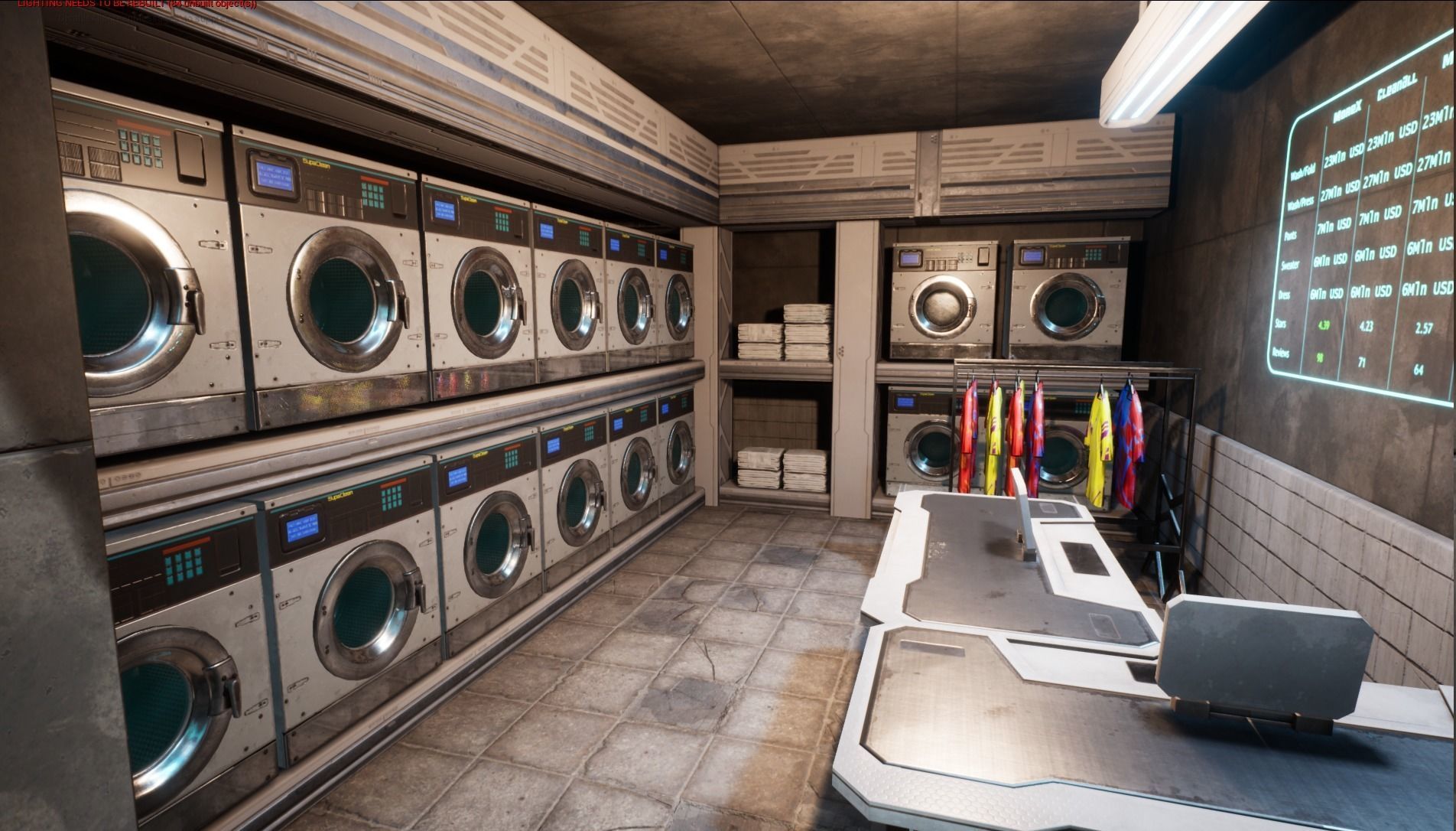 3D model Cyberpunk Laundry Room Props Interior Game-Ready VR / AR / low ...