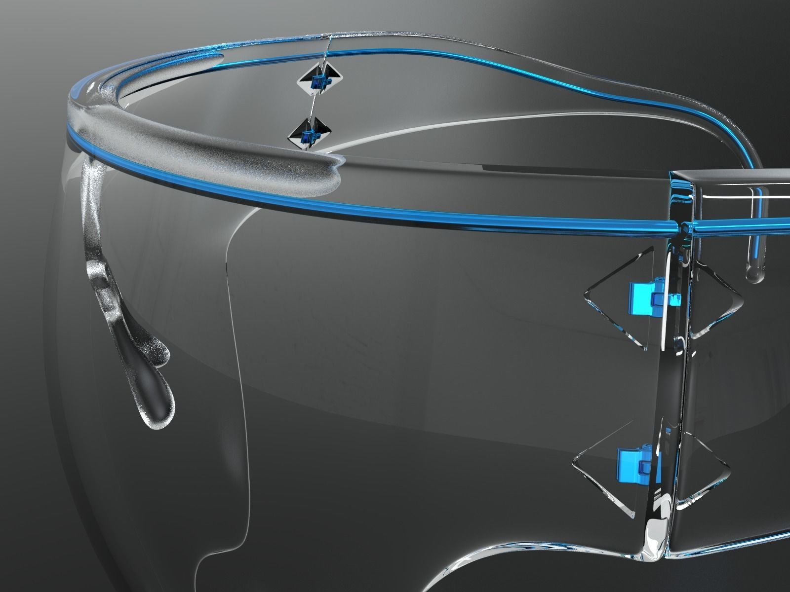 Faceshield futuristic eyeglasses design 3D model | CGTrader