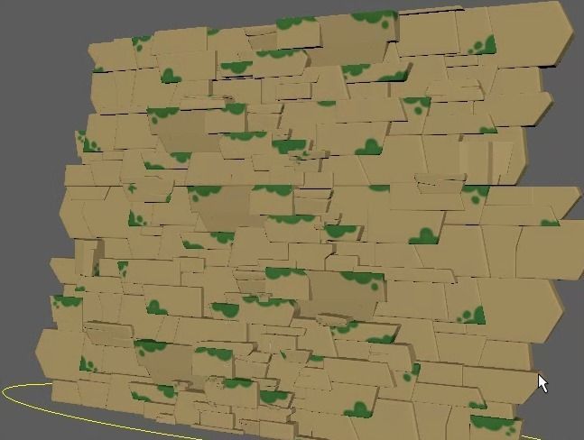 Cartoon rock wall 3D model rigged | CGTrader