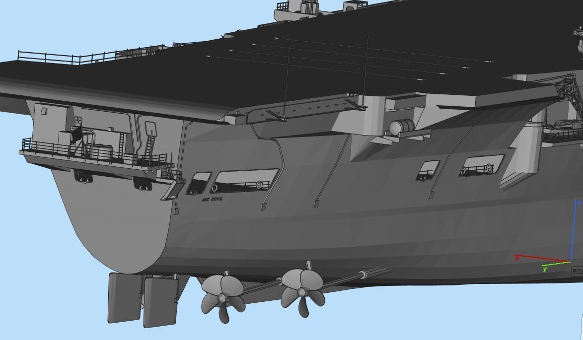 HMS Ark Royal R09 3D model rigged | CGTrader