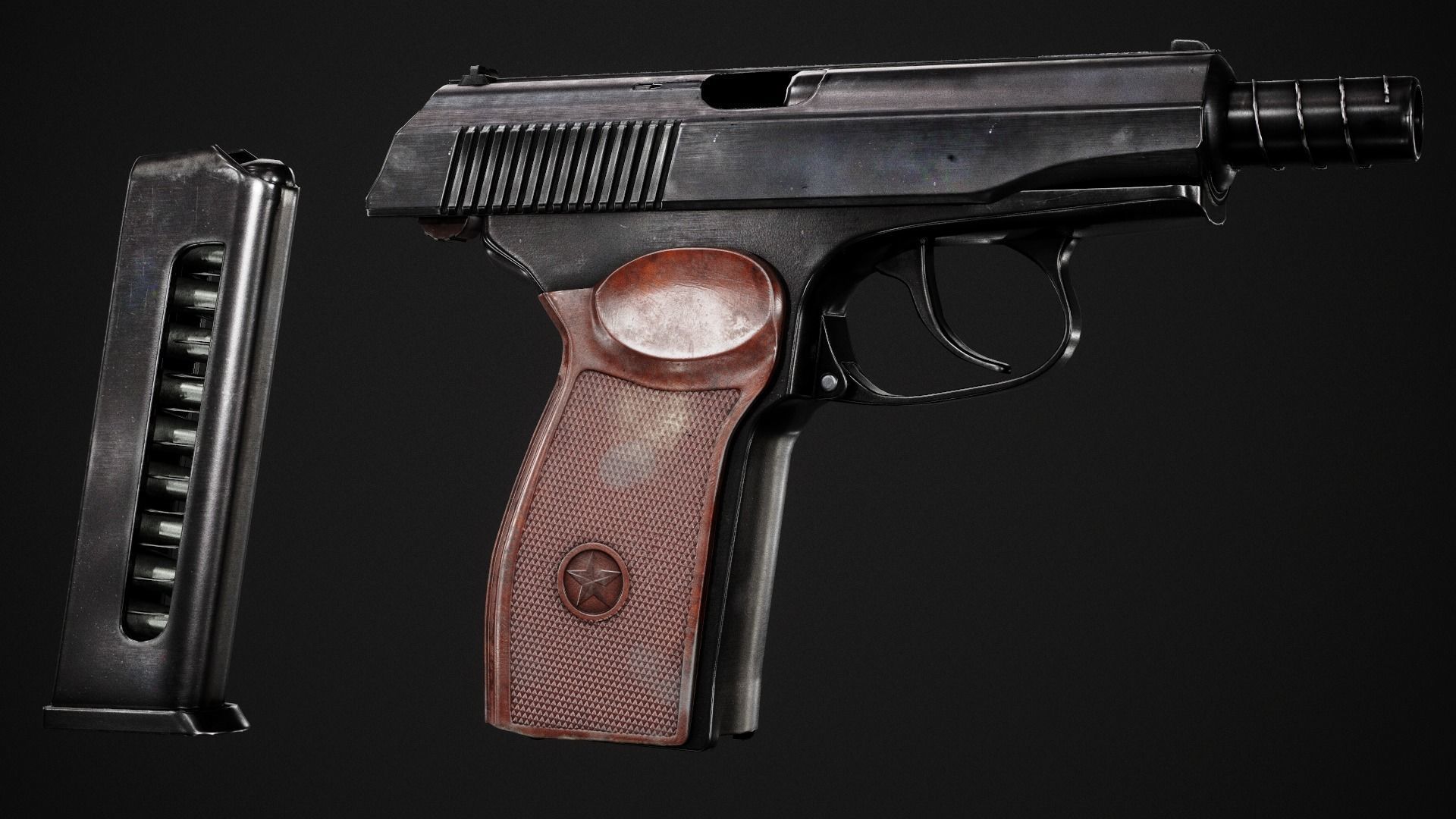 3D model PM Pistol Low-poly 3D model VR / AR / low-poly | CGTrader