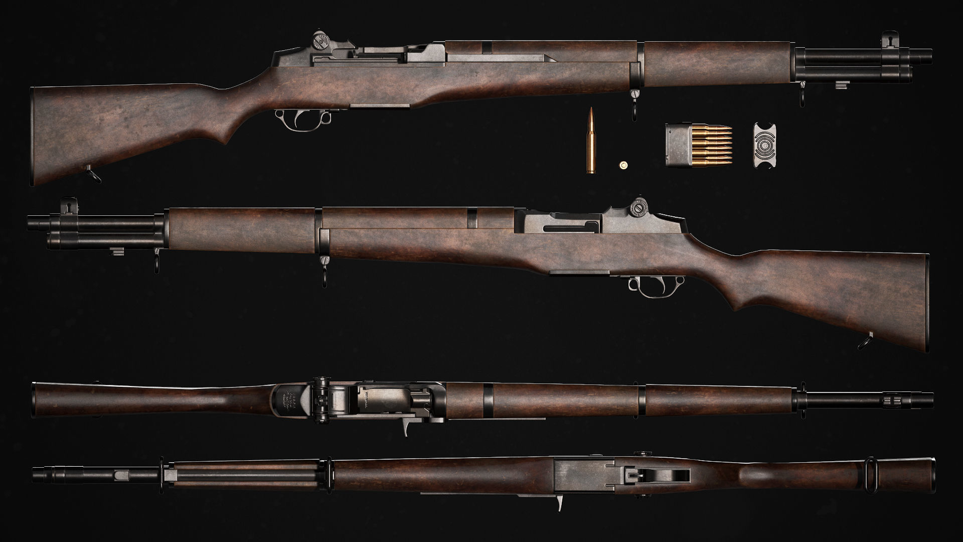 3D model M1 Garand Rifle VR / AR / low-poly | CGTrader