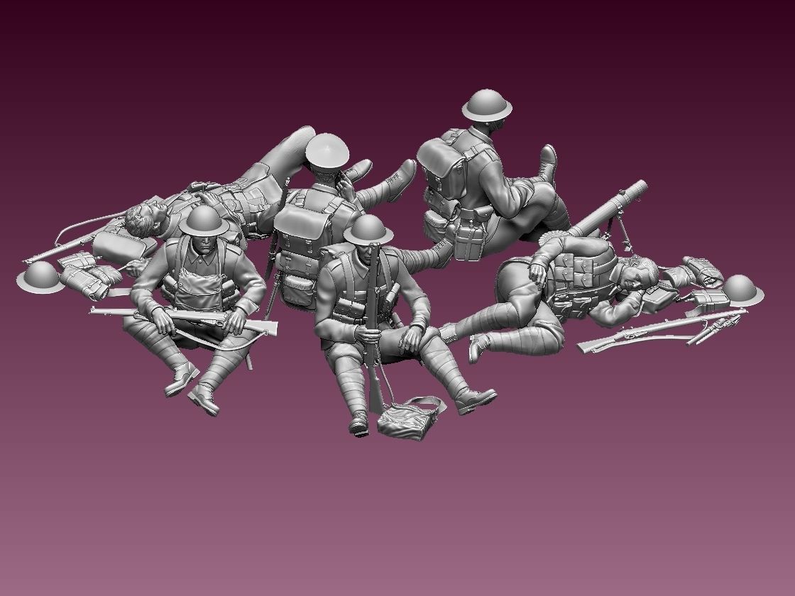British soldiers ww1 3D model 3D printable | CGTrader
