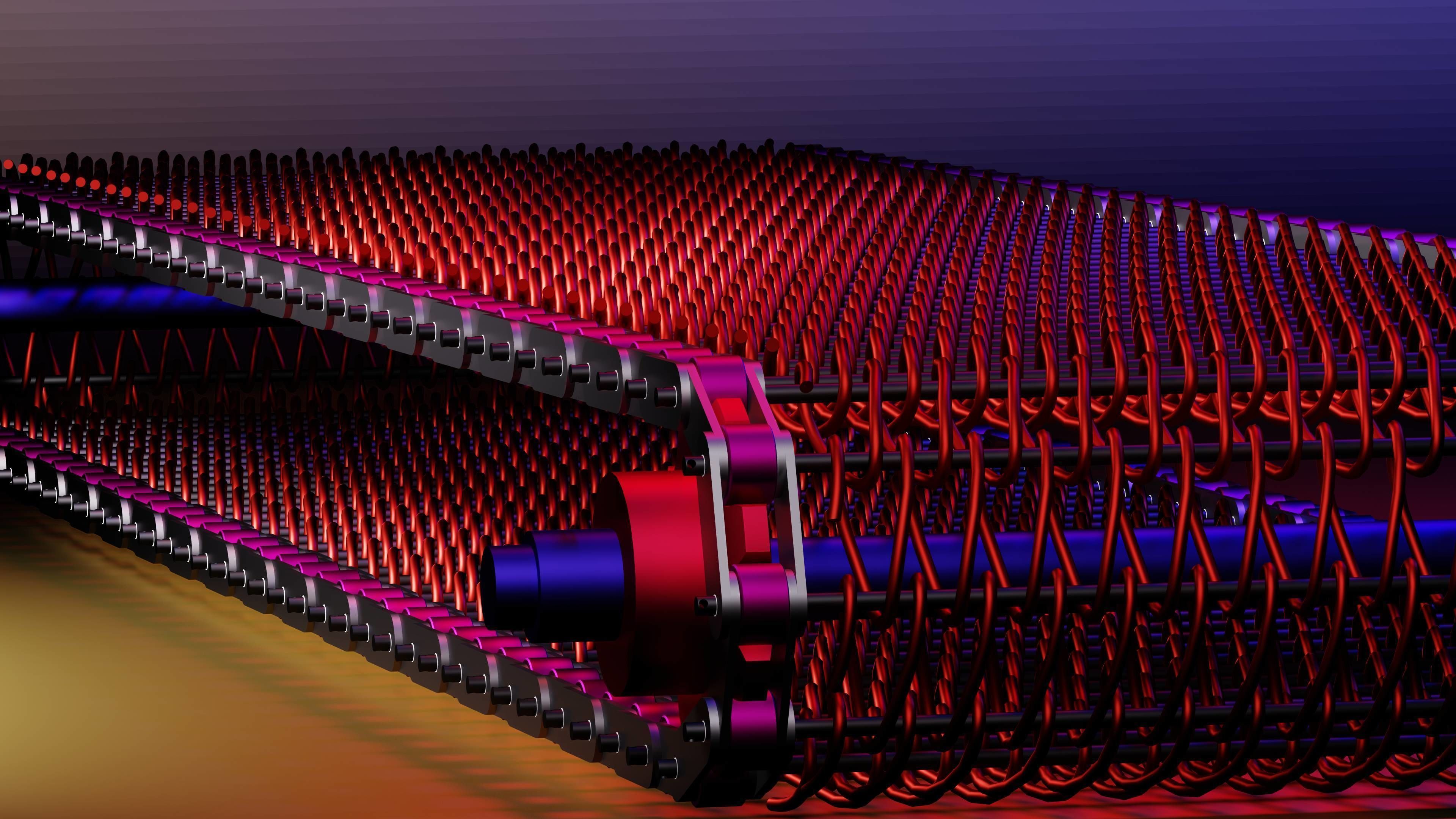 CONVEYOR BELT BALANCE WIRE WAVE 2 PITCH - CONVEYOR ROLLER CHAIN 3D ...