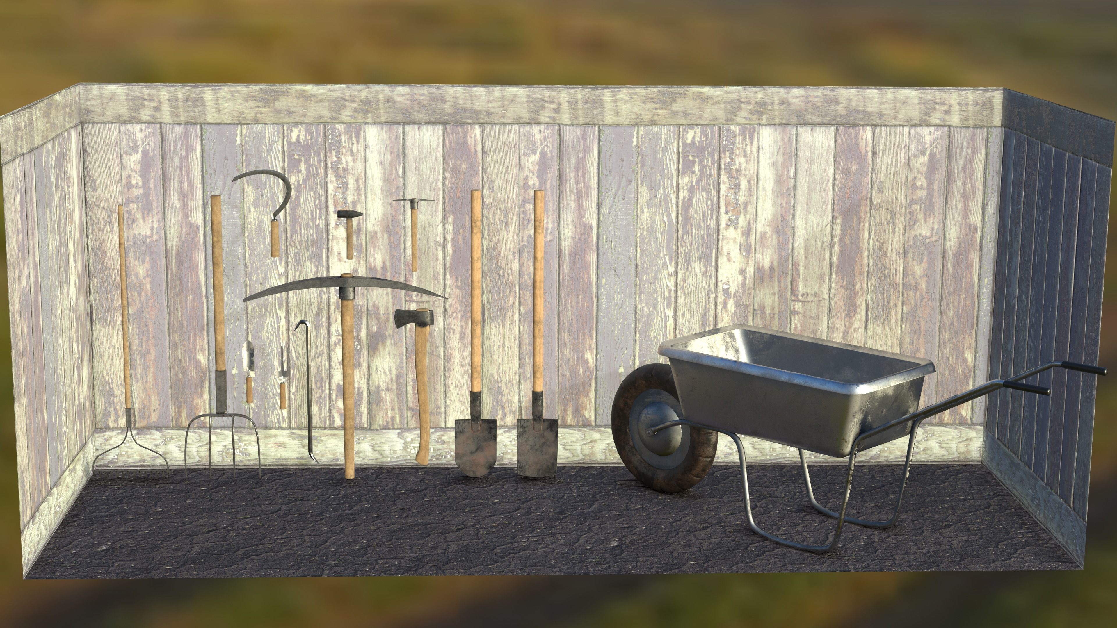 Essential Farming Tools free VR / AR / low-poly 3D model | CGTrader
