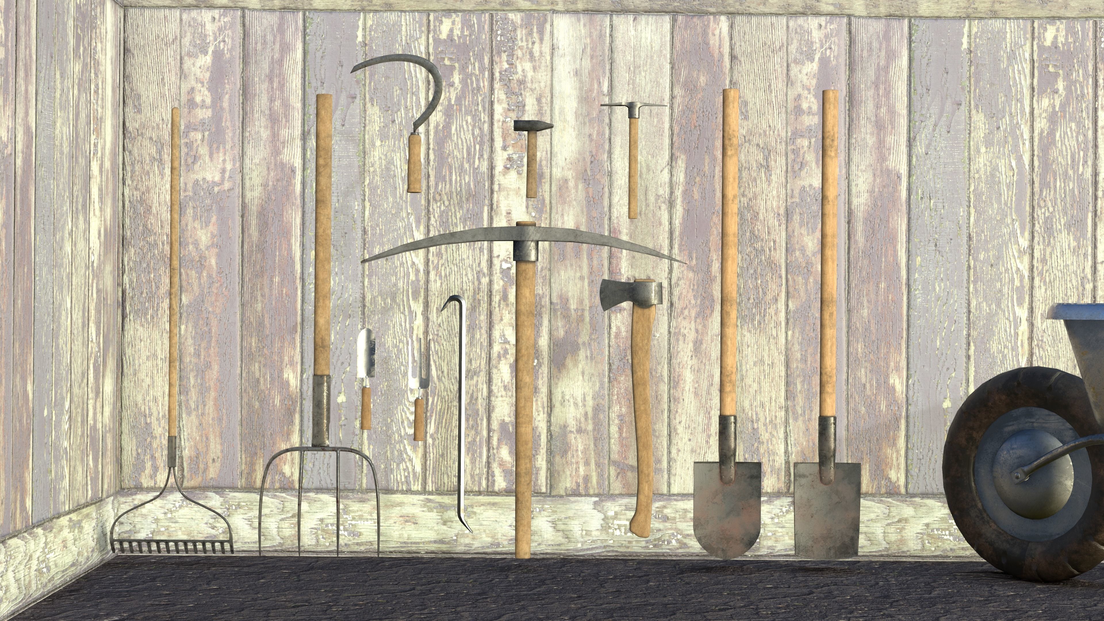 Essential Farming Tools free VR / AR / low-poly 3D model | CGTrader