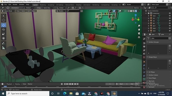 siting room 3D model 3D printable | CGTrader