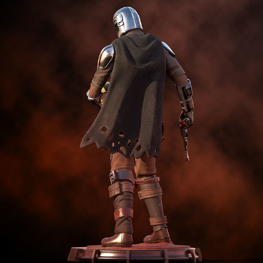 Fanart Mandalorian - Mando and Grogu Statue 3D model 3D printable ...