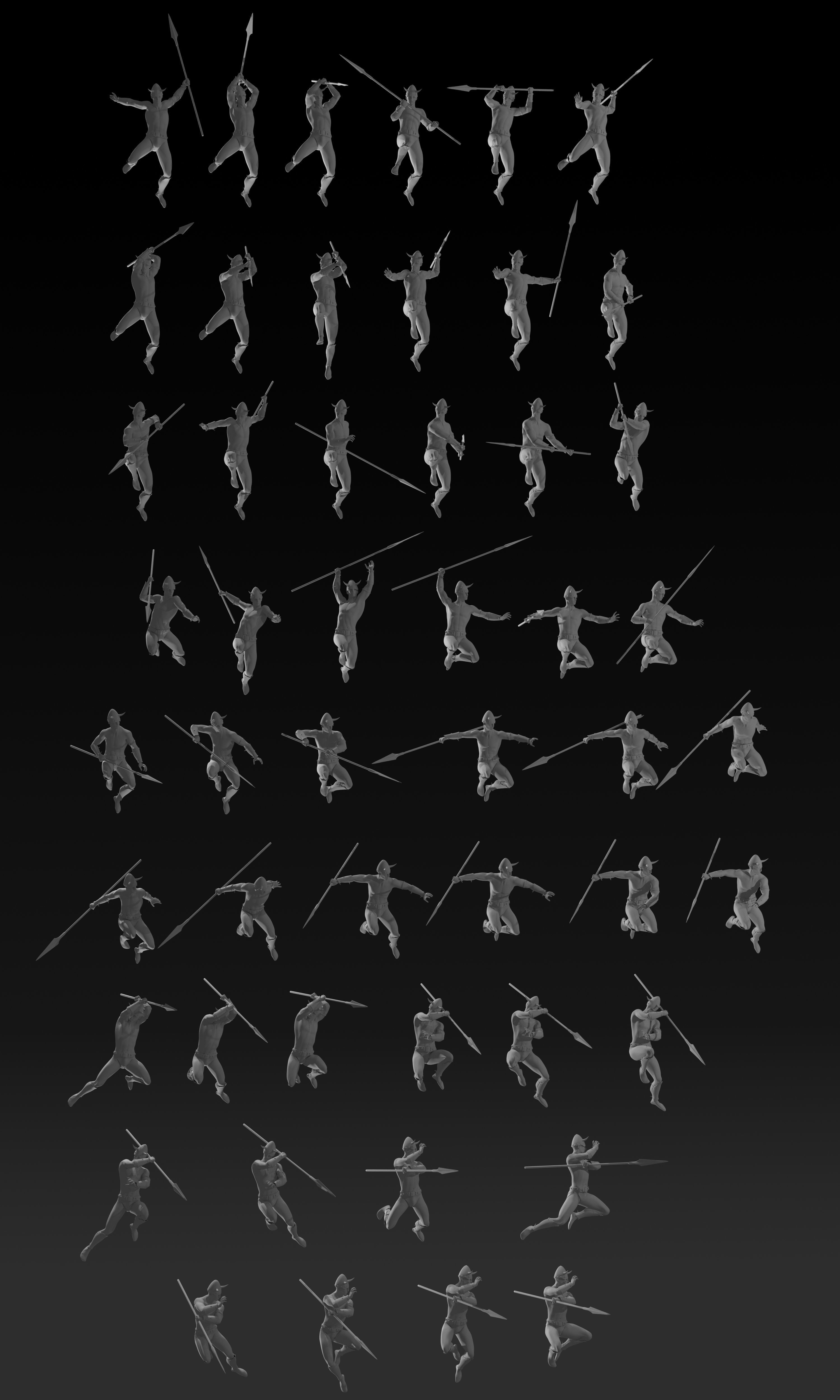3D Fighting Poses - In The Air - 3D Pack 3D model | CGTrader