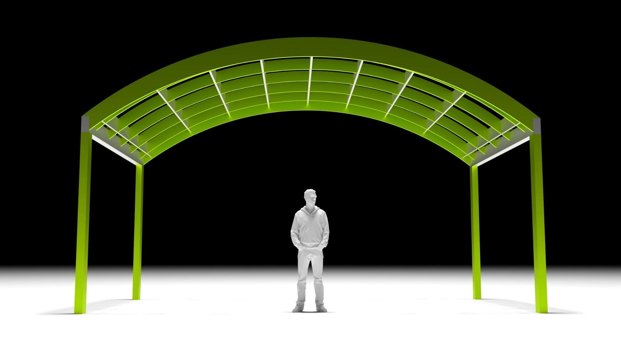 Arched Interlocking Structure Architectural Stand Alone 3D model | CGTrader