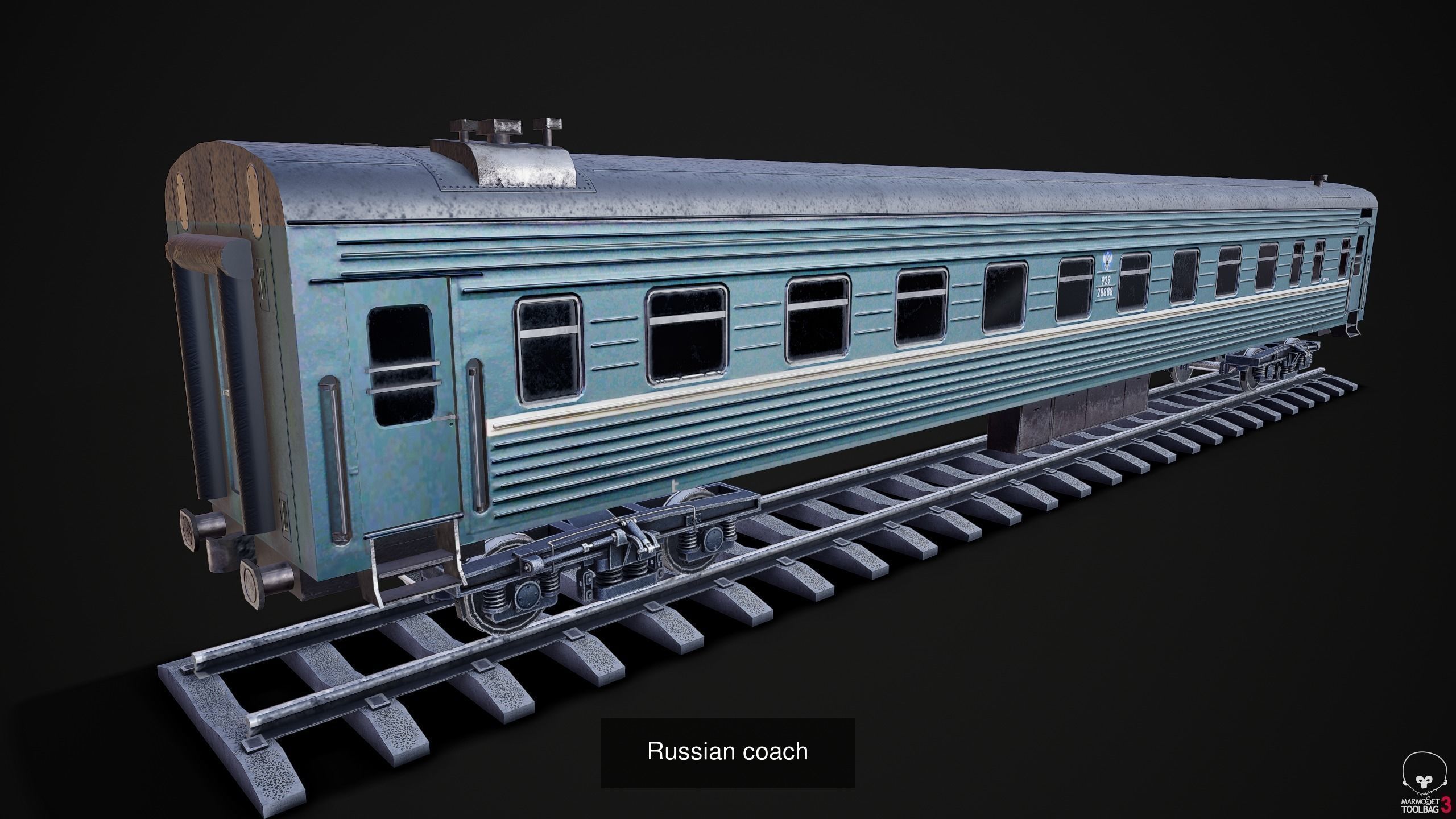 Russian Train - Mail rail car - Coach LOW POLY 3D Model Collection ...