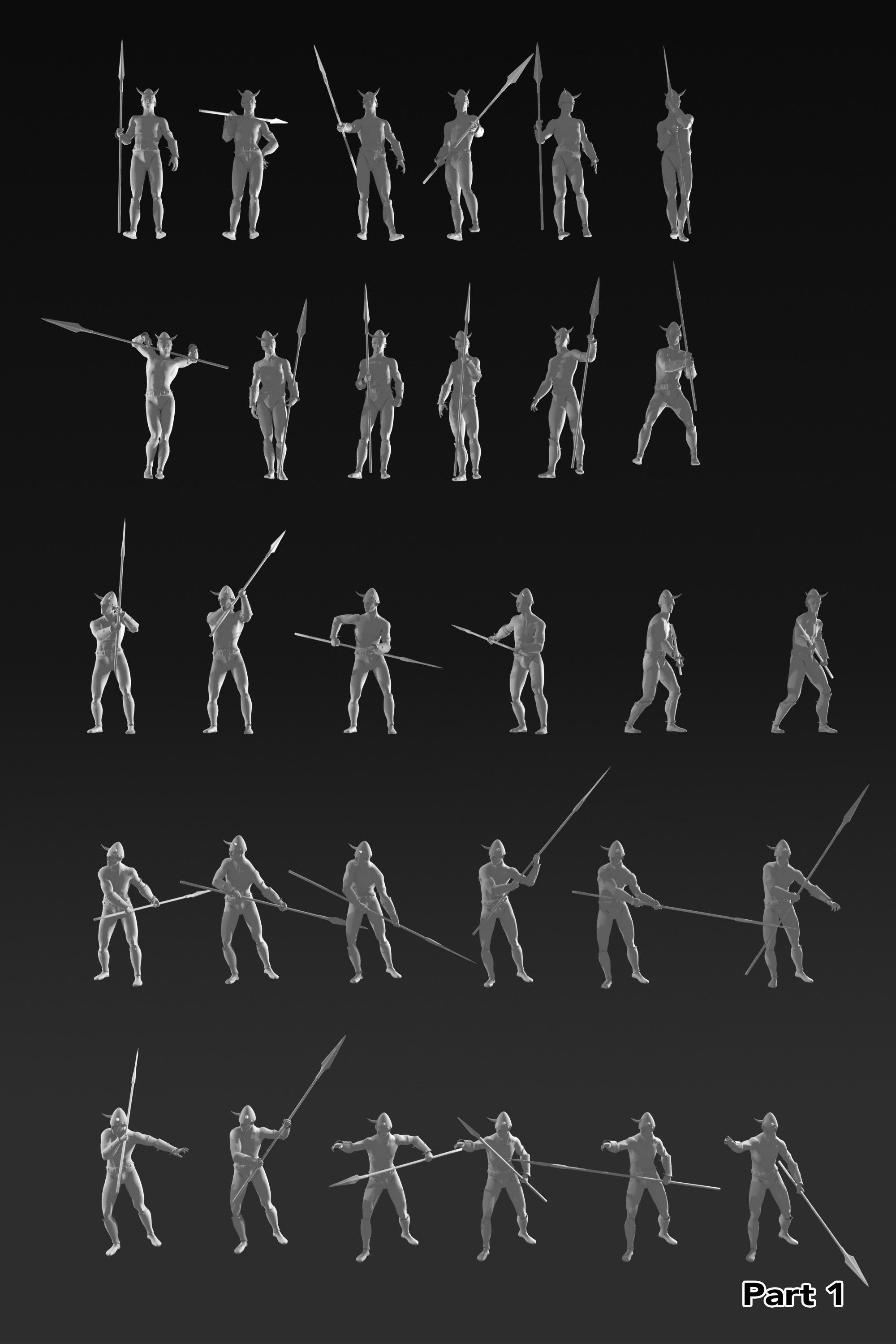 3D Fighting Poses - Standing - 3D Pack 3D model | CGTrader