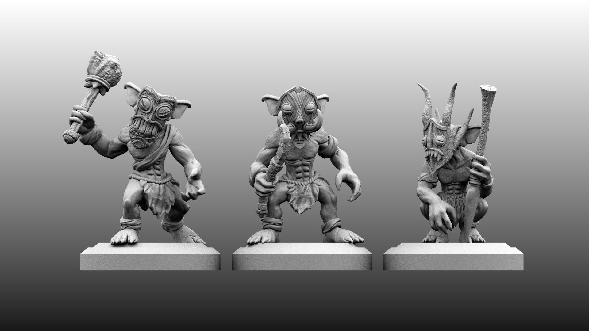 Tribal Goblin Bundle 3D model 3D printable | CGTrader