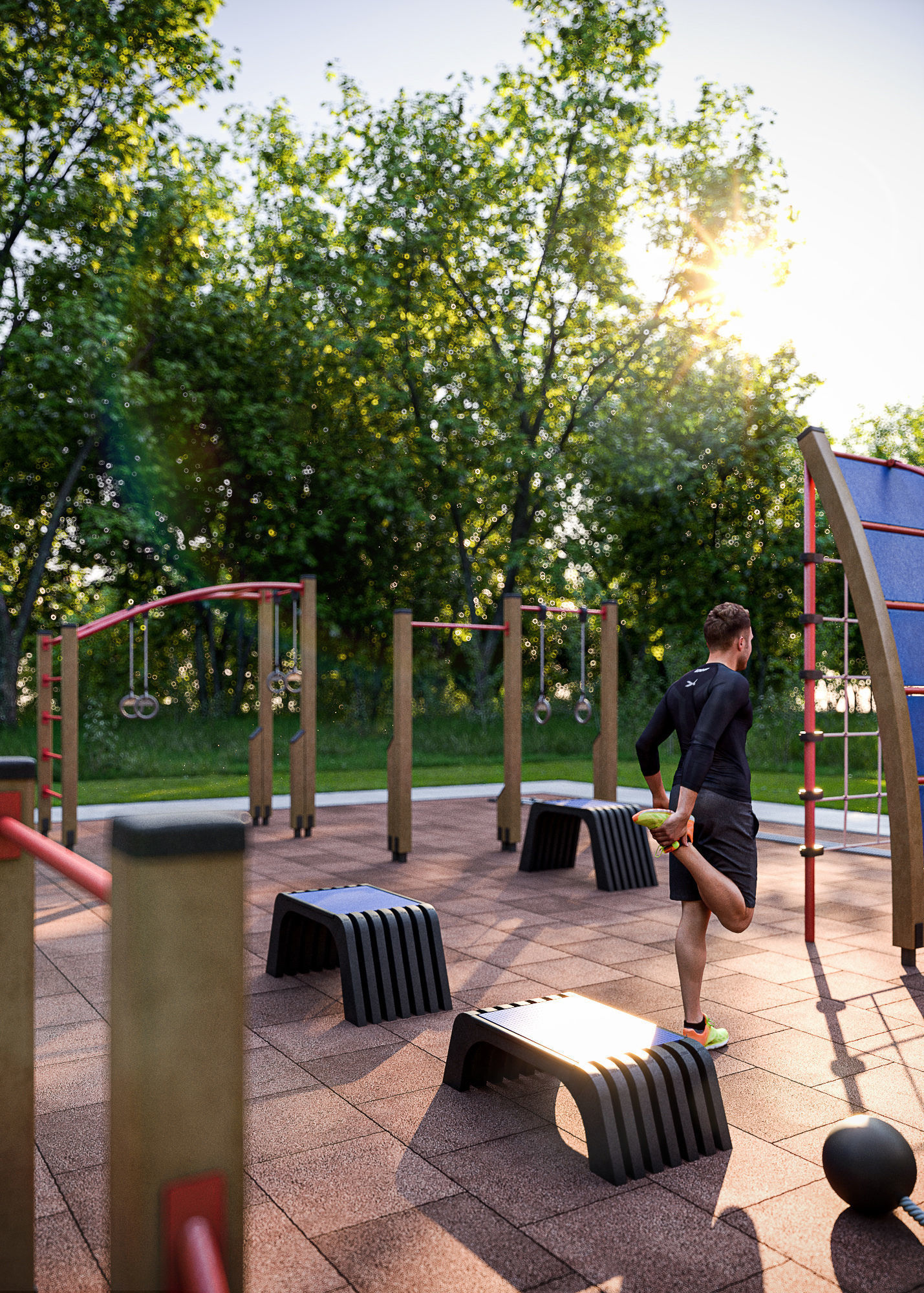 Fitness outdoor area 3D model | CGTrader