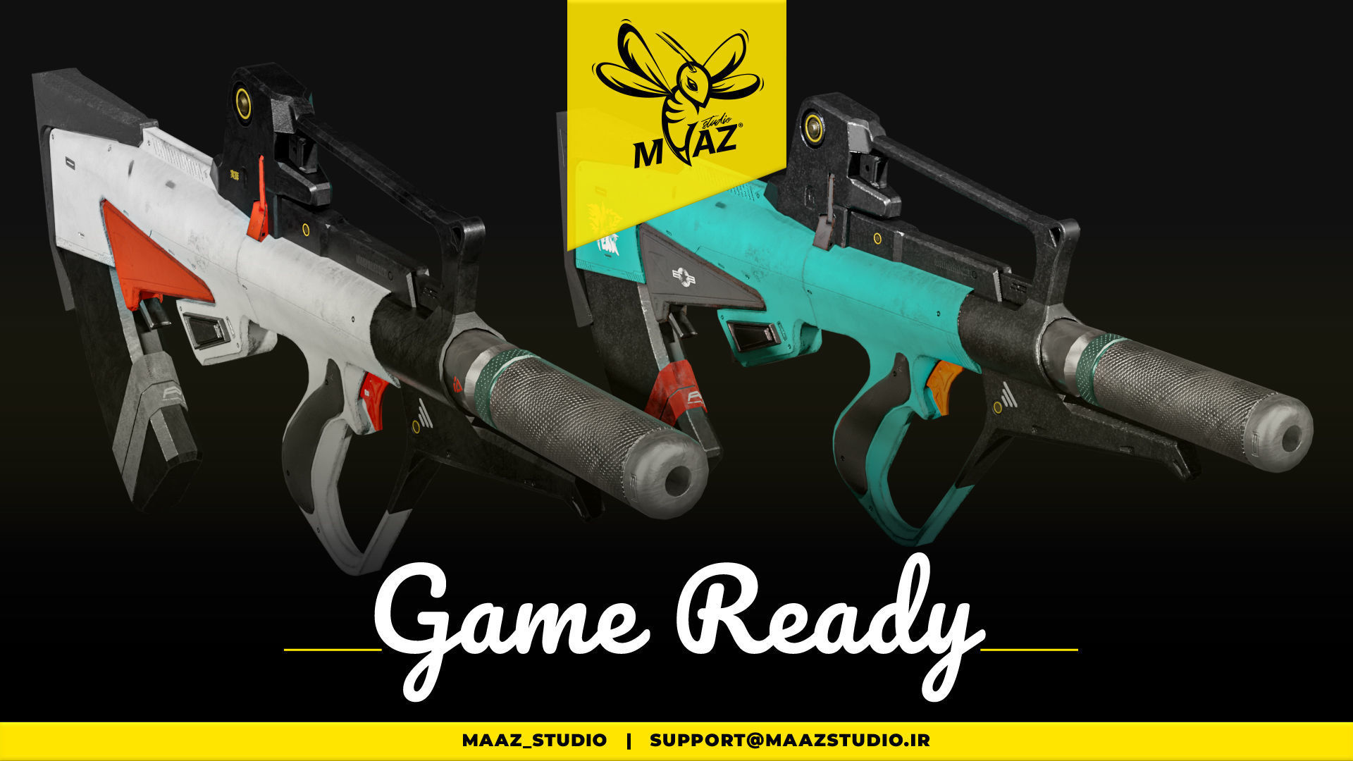 3D model 4 cyberpunk gun - game ready assets VR / AR / low-poly | CGTrader