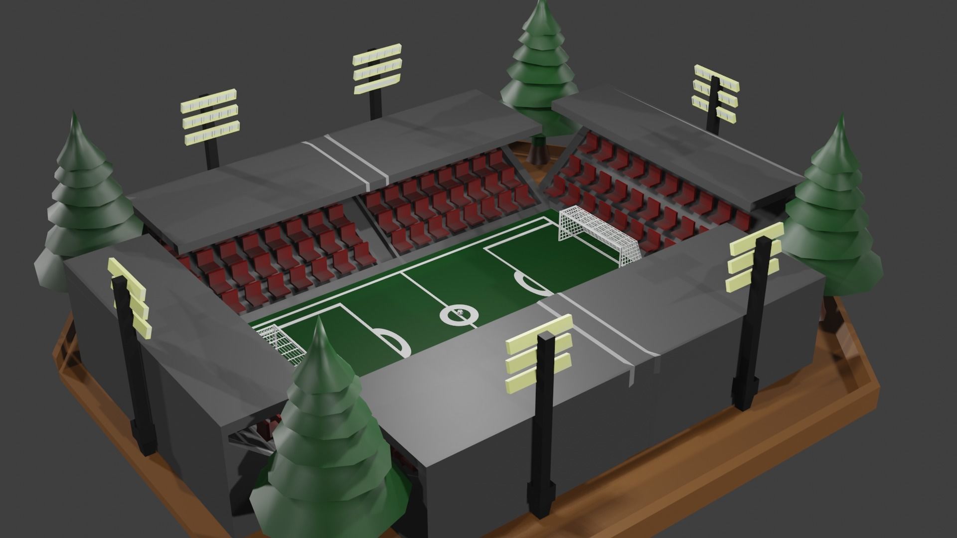 3D model Low Polygon 3D Stadium VR / AR / low-poly | CGTrader