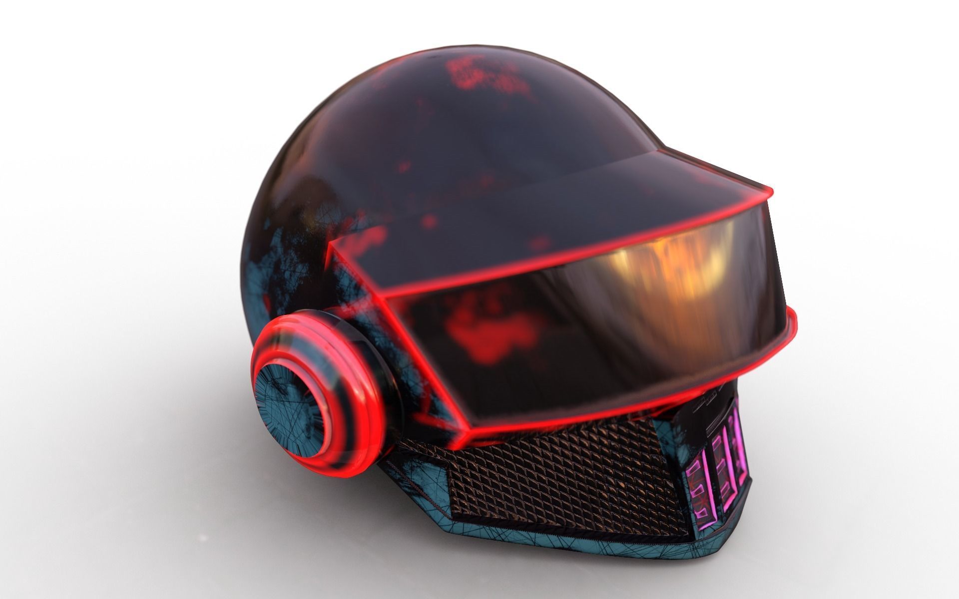 3D model Sci Fi Neon Helmet VR / AR / low-poly | CGTrader