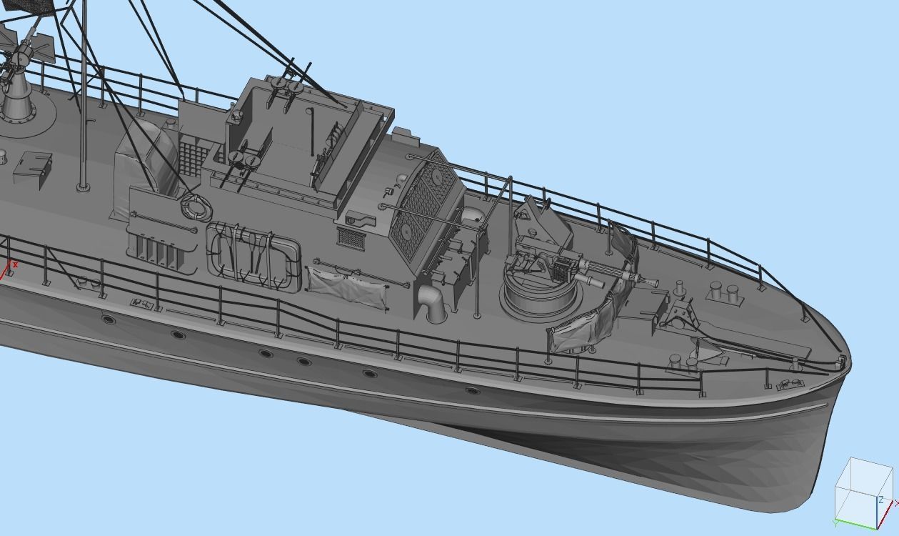 Fairmile class C gunboat 3D model rigged | CGTrader