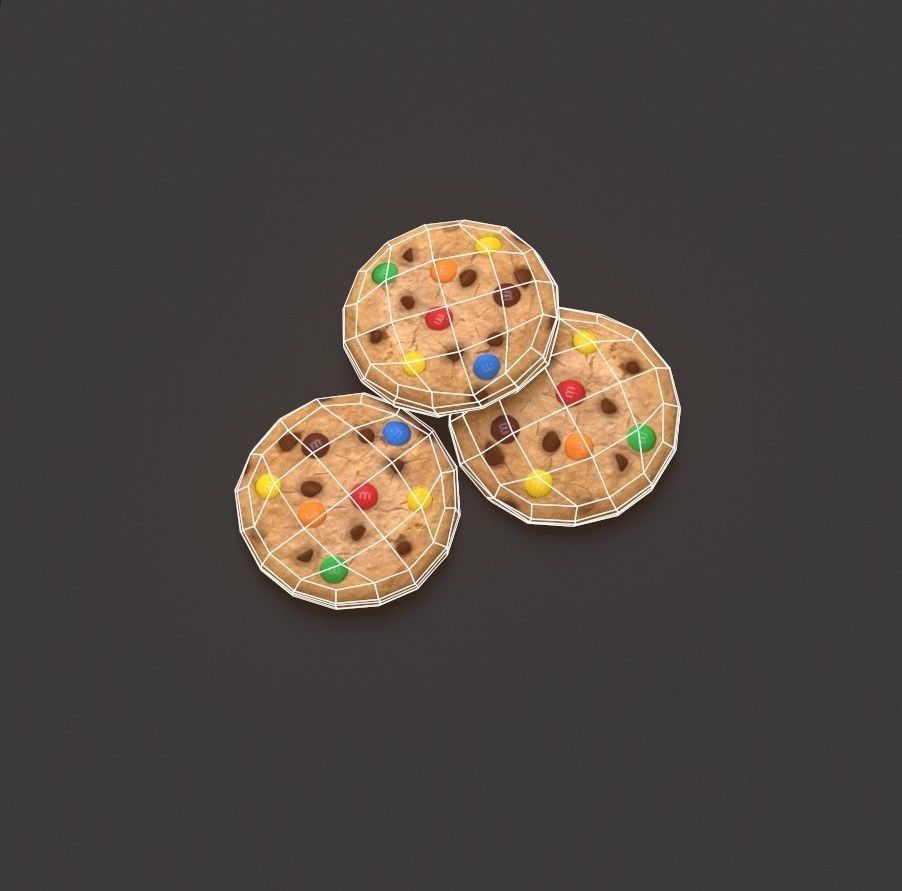 3D model CookiesMM three cookies VR / AR / low-poly | CGTrader