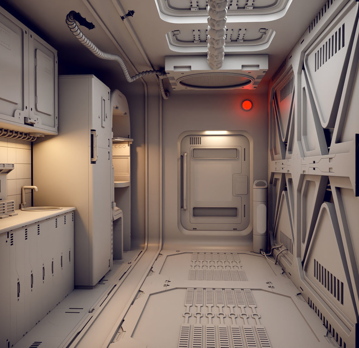 sci-fi shuttle room 3D model | CGTrader