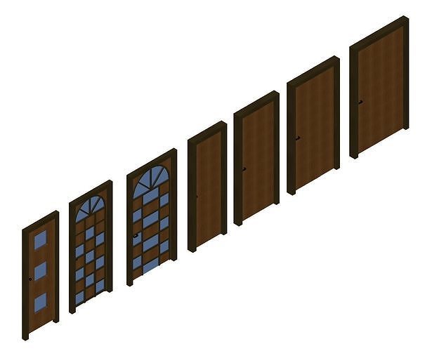 Door Model different wooden doors 3D model rigged | CGTrader