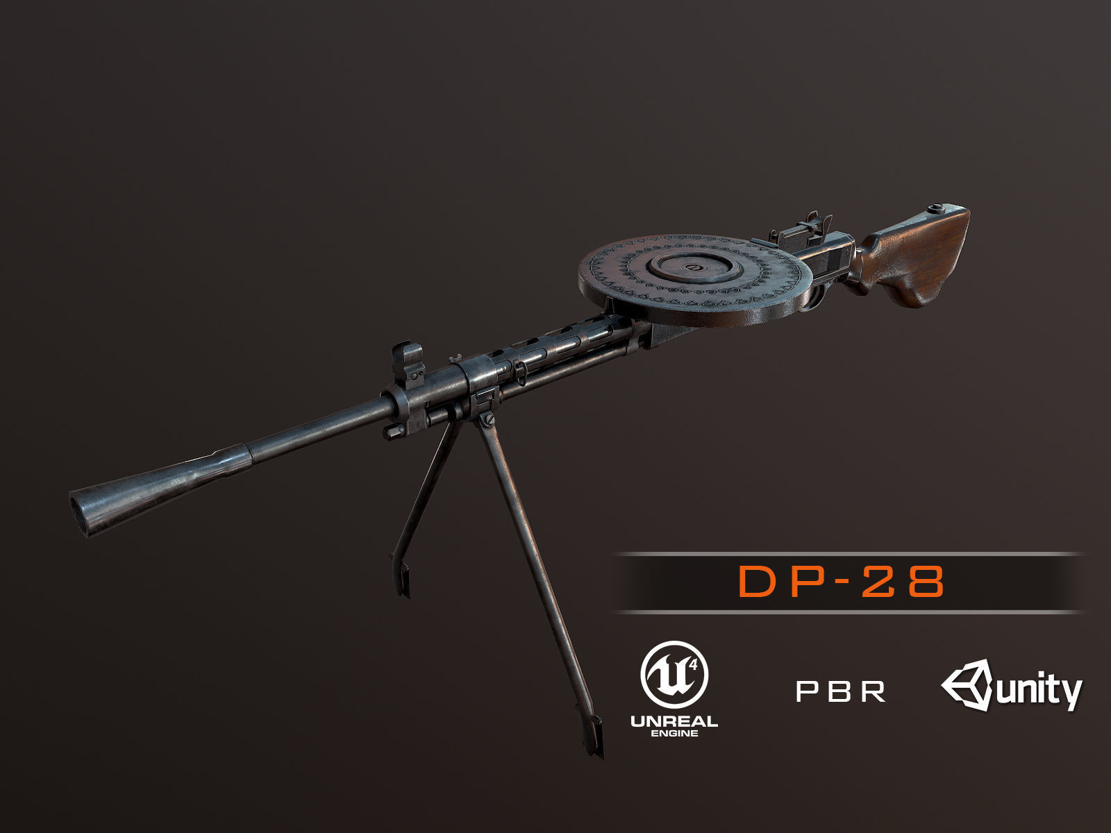 3D model DP-28 Light Machine Gun PBR VR / AR / low-poly | CGTrader