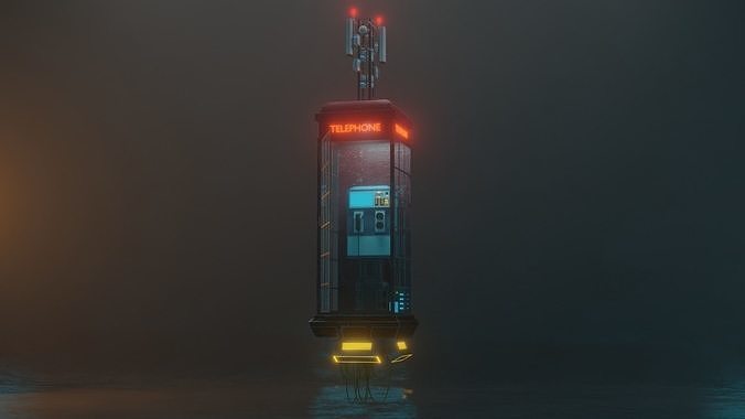 Sci-Fi Phone Booth 3D model | CGTrader