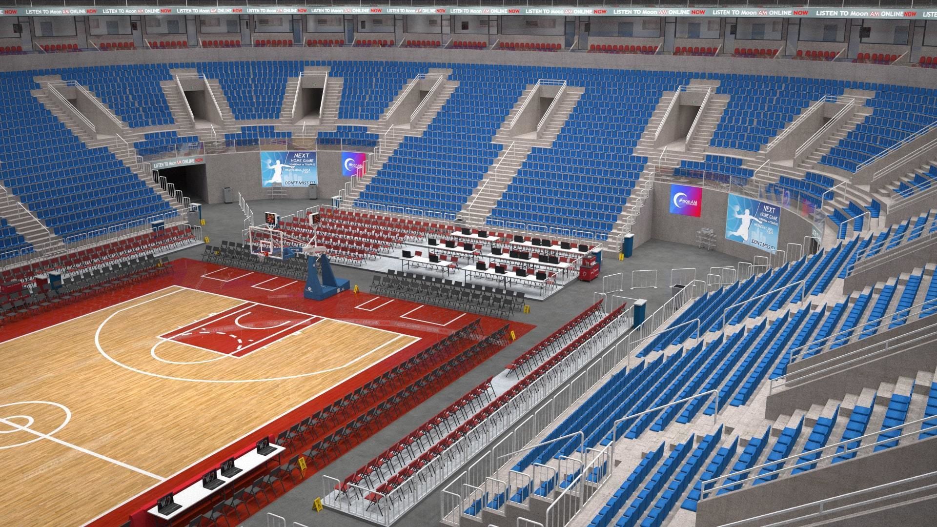 3D model Basketball arena - interior - low poly VR / AR / low-poly ...
