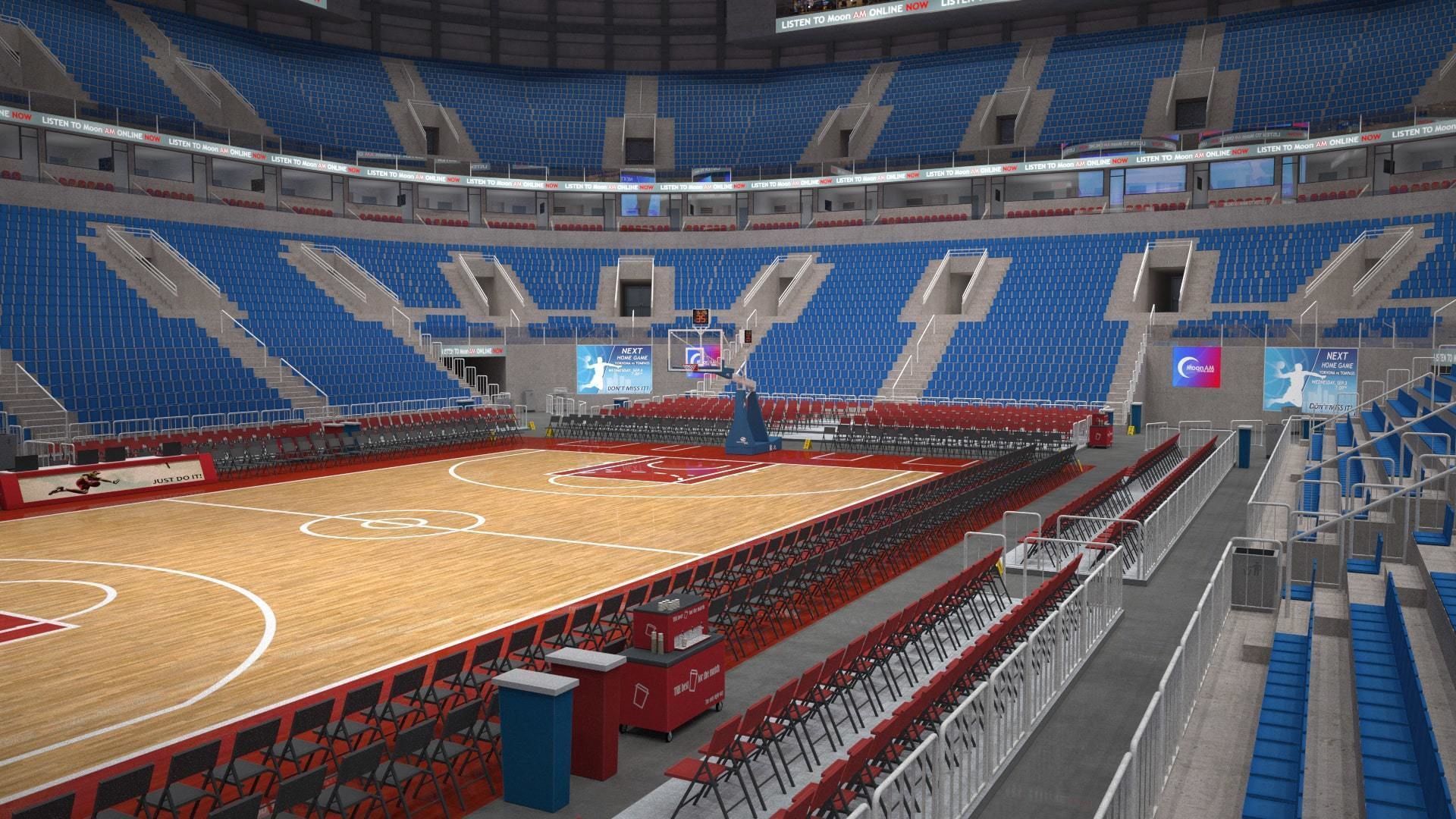 3D model Basketball arena - interior - low poly VR / AR / low-poly ...