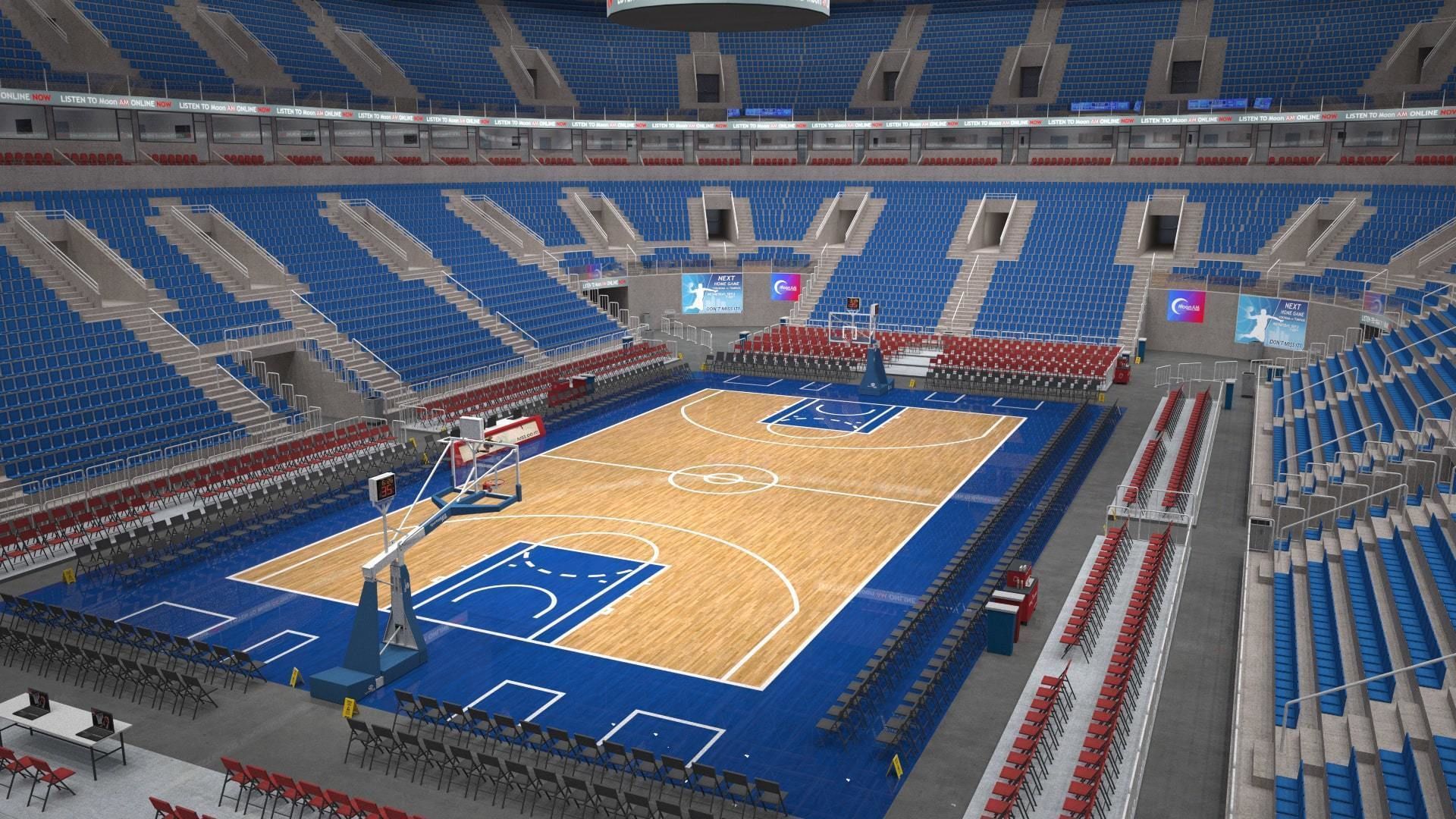 3D model Basketball arena - interior - low poly VR / AR / low-poly ...
