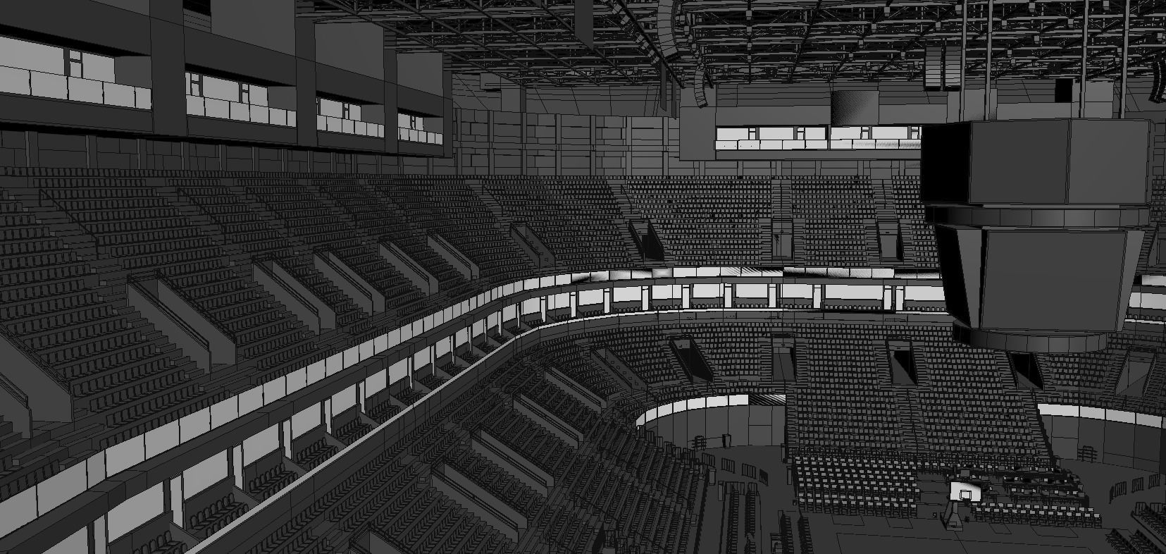 3D model Basketball arena - interior - low poly VR / AR / low-poly ...