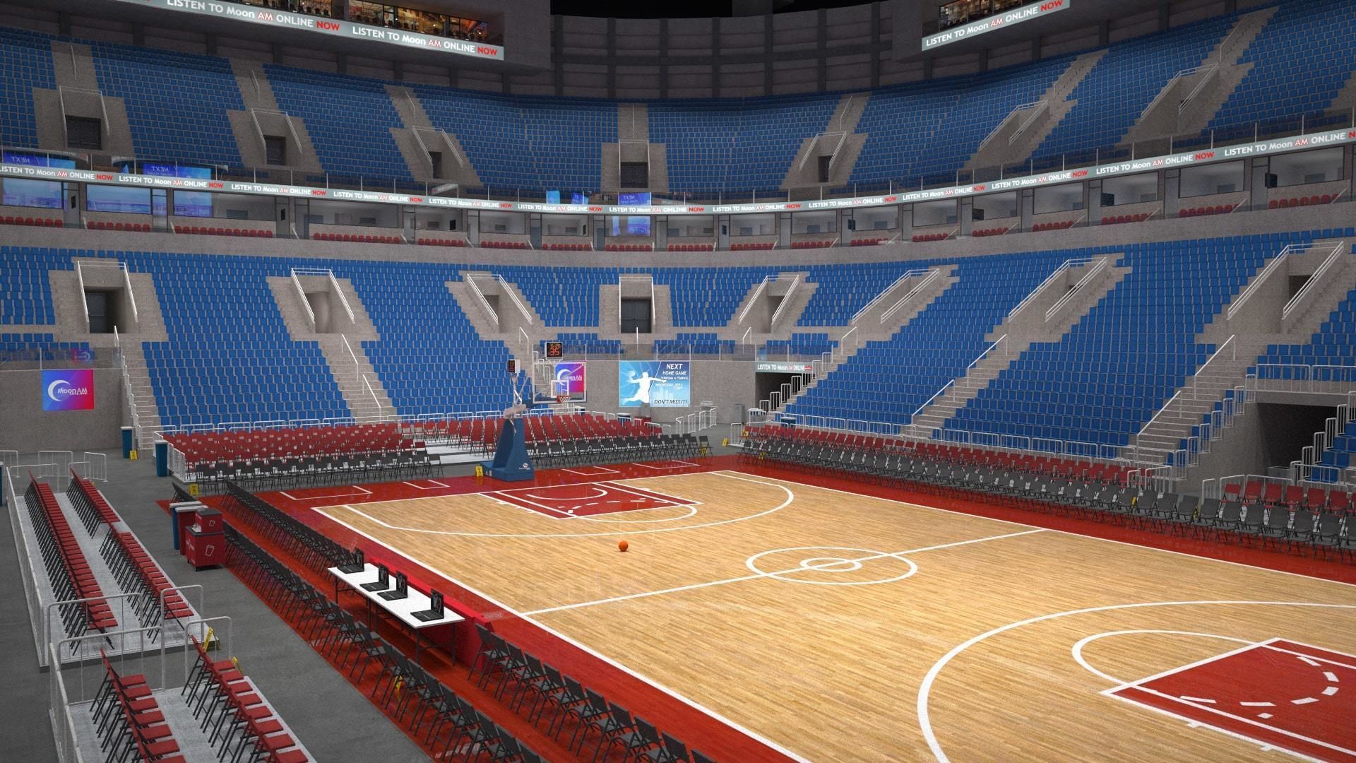 3D model Basketball arena - interior - low poly VR / AR / low-poly ...