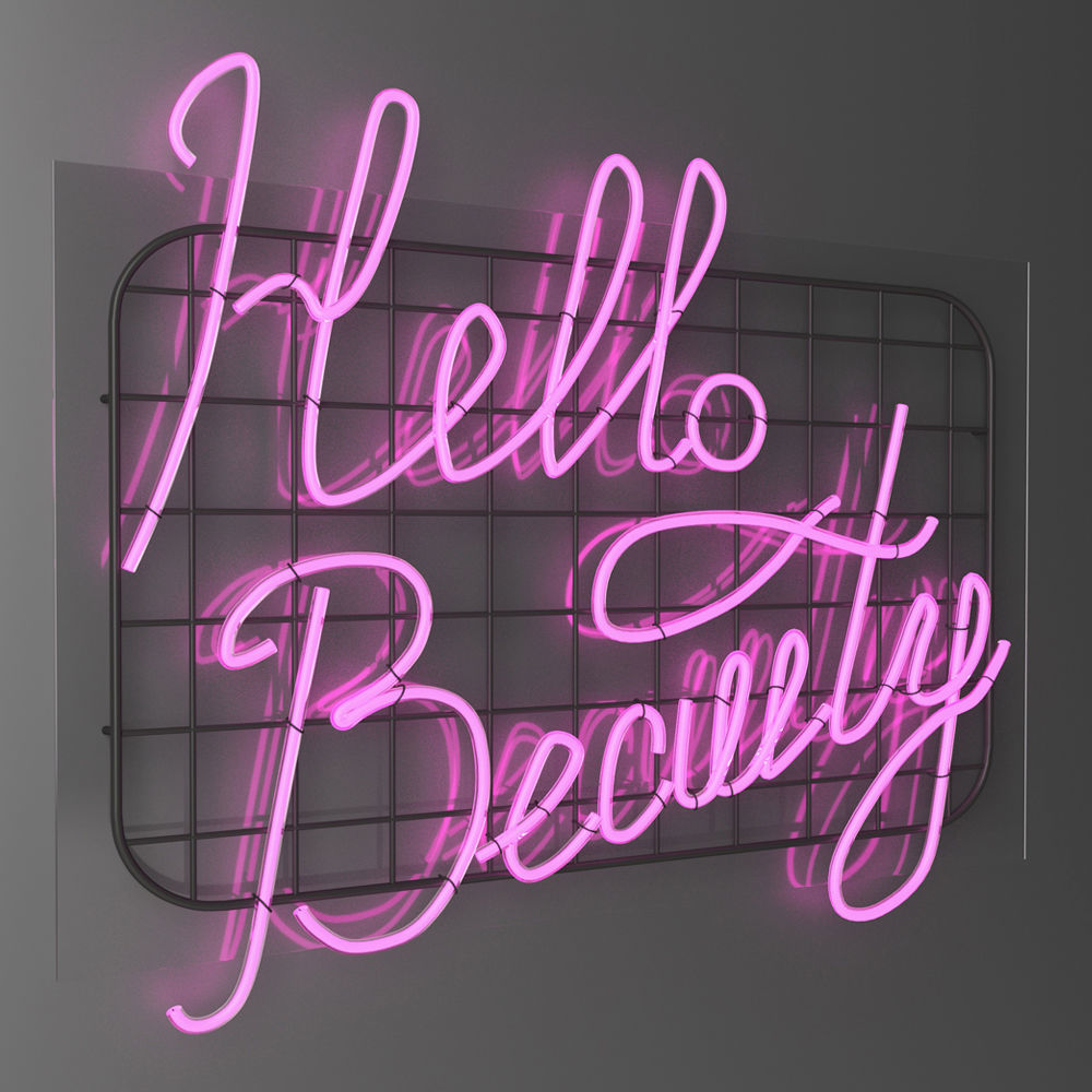 Neon sign - Hello beauty 3D model | CGTrader