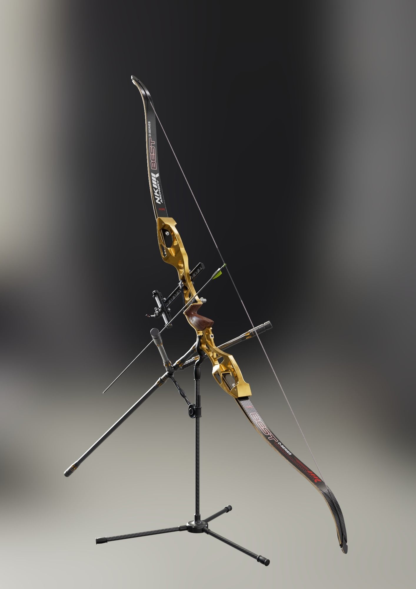 Olympic recurve bow with arrow 3D model 3D model | CGTrader