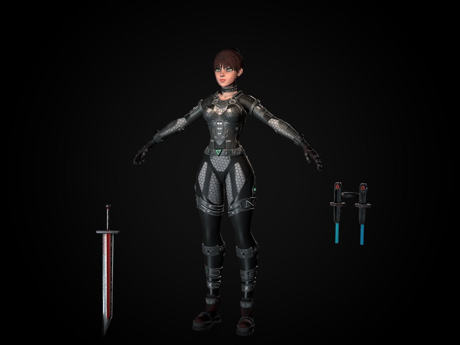 3D model Anime Sci-fi girl engineer low-poly VR / AR / low-poly | CGTrader