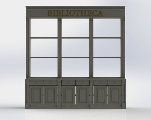 Wooden library 3D model | CGTrader