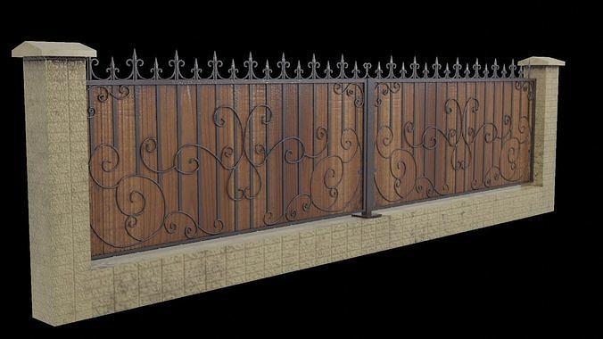 Wrought iron fence 3D model | CGTrader