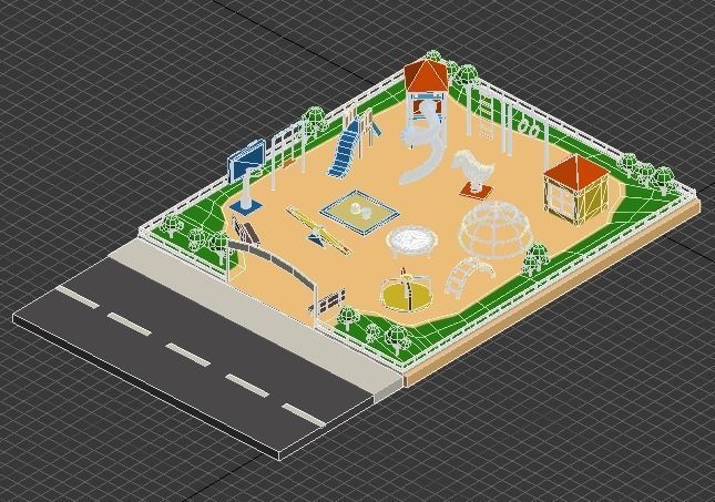 3D model 3D Isometric Playground VR / AR / low-poly | CGTrader
