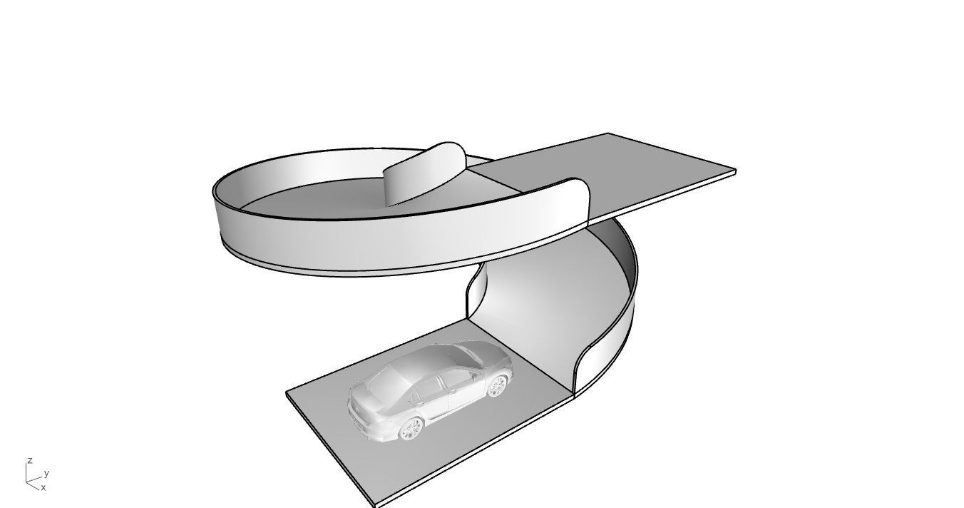 Spiral Ramp for Car Architectural Circulation System module 3D model ...