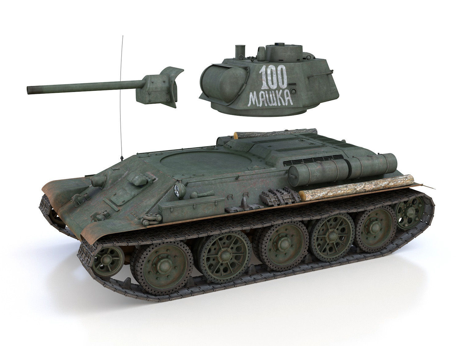 OT-34-76 - Soviet Flamethrower Tank - 100 3D model | CGTrader