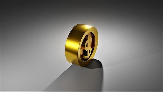 dollar gold sign 3D model | CGTrader