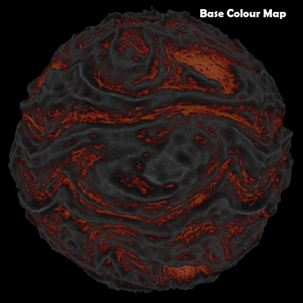 Lava PBR orange ball Texture | CGTrader