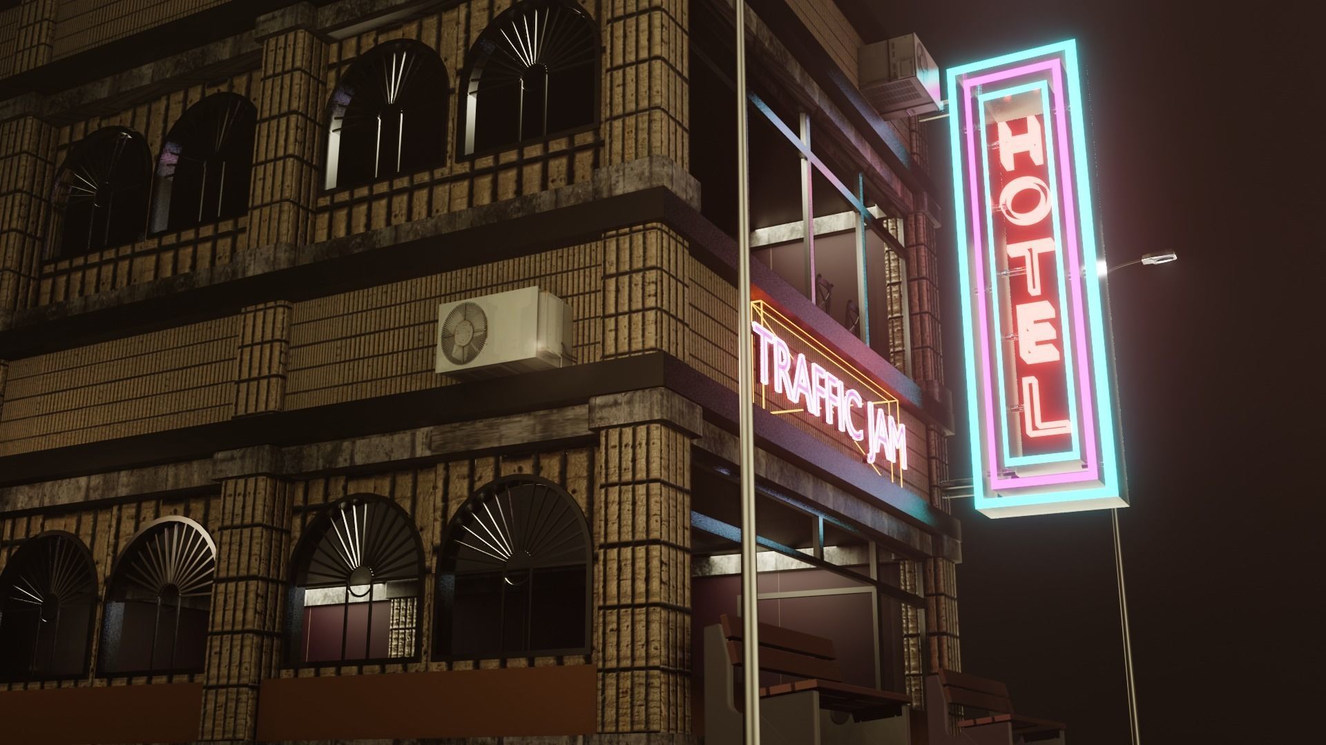 Hotel building 3D Model free VR / AR / low-poly 3D model | CGTrader