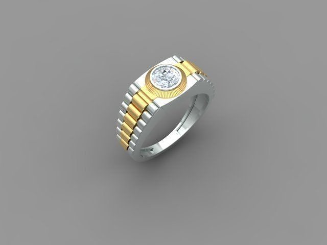 Men Diamond Ring with watch strap design 3D model 3D printable | CGTrader