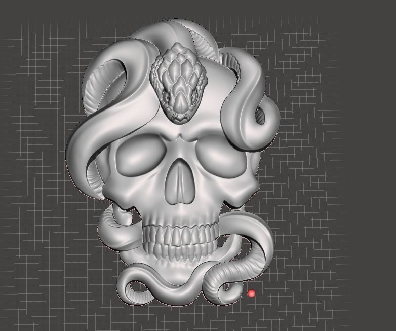 skull and snake 3D model 3D printable | CGTrader